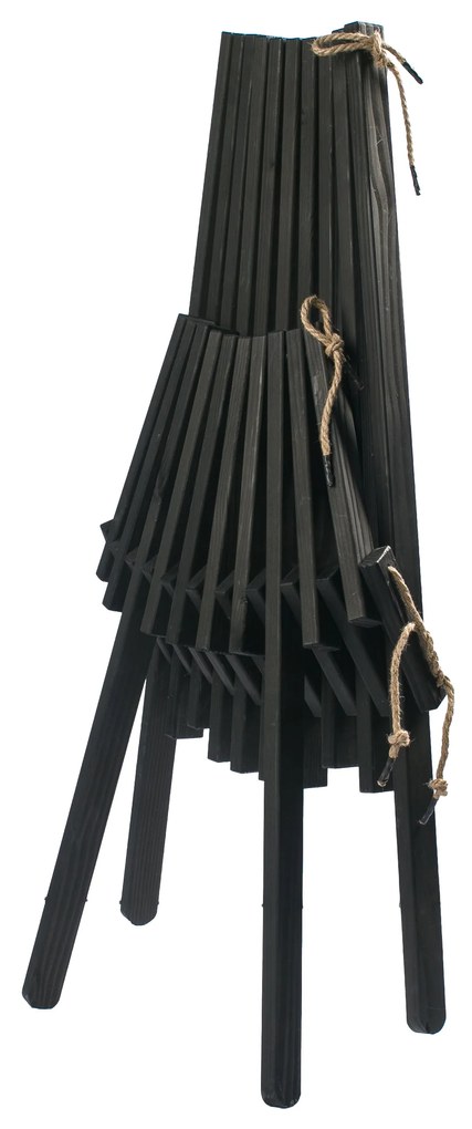 Vingo Skládací zahradní dřevěné křeslo s polštářkem - černé