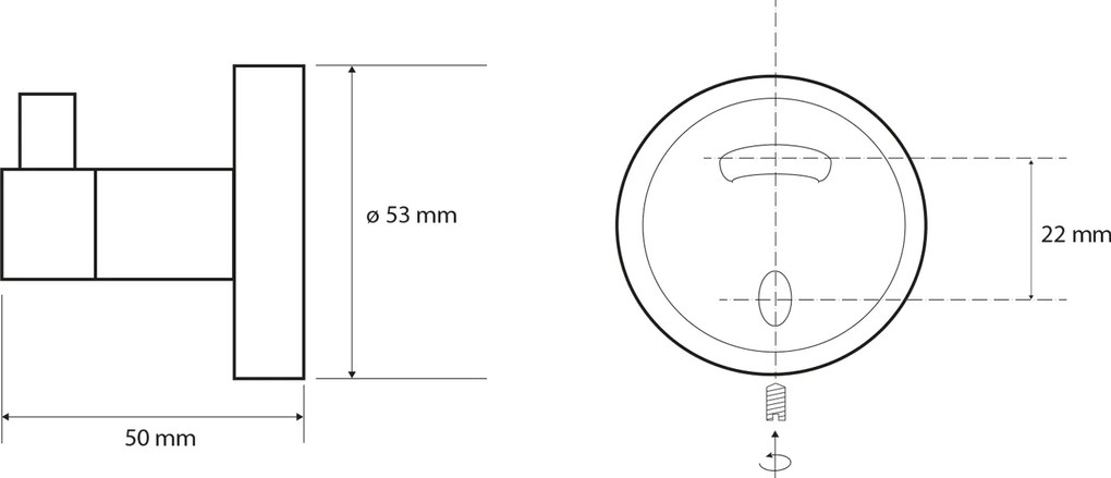 Sapho, X-ROUND E háček, chrom, XR205