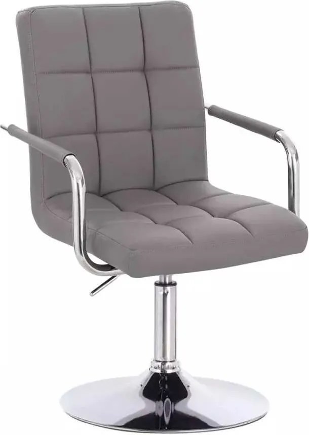 LuxuryForm DESIGN Otočná židle VERONA na stříbrném talíři  - šedá