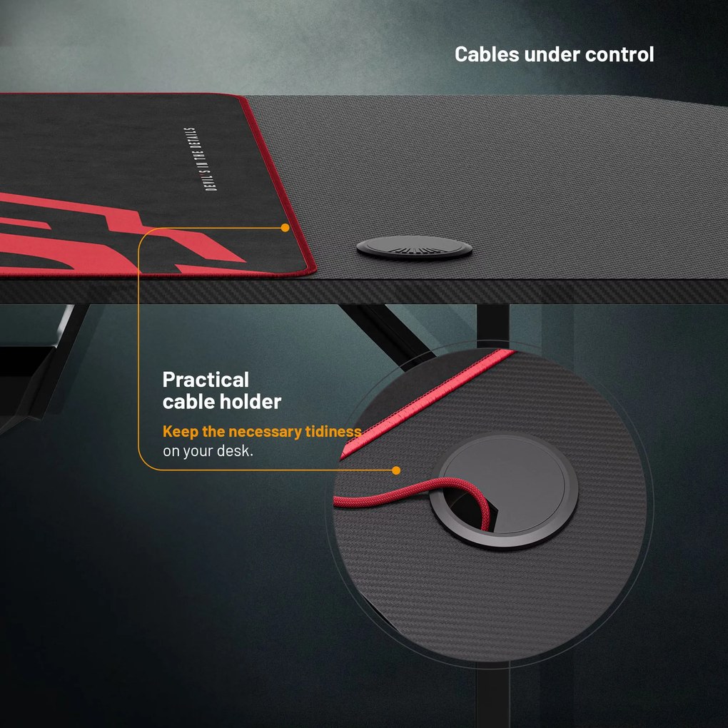 Velký herní stůl Diablo X-Mate 1600 černý
