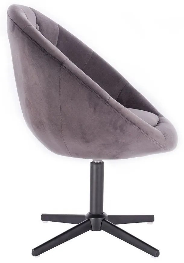LuxuryForm DESIGN Otočné křeslo VERA VELUR na černém kříži - tmavě šedé