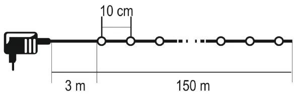 LED Venkovní vánoční řetěz 1500xLED/230V 8 funkcí 153 m IP44 studená bílá + DO