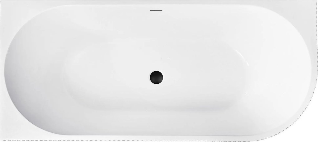 Rea Wenus, akrylová rohová vana 1700x800x575 mm, levá, bílá s měděnou matnou odtokovou zátkou, KPL-W8129
