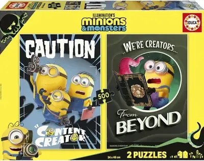EDUCA Puzzle Mimoni a monstra / 2x500 dílků