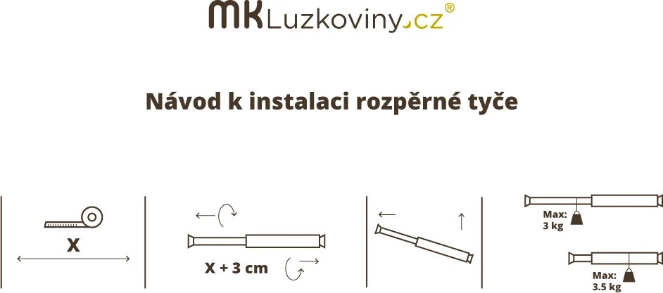 MK Lůžkoviny Tyč na sprchový závěs 70/120 cm - chromová