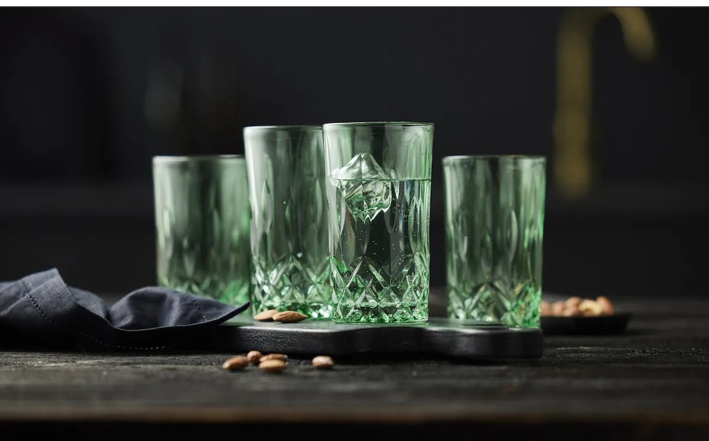 Lyngby Glas Sada sklenic Highball Sorrento 38 cl (4 ks) Green