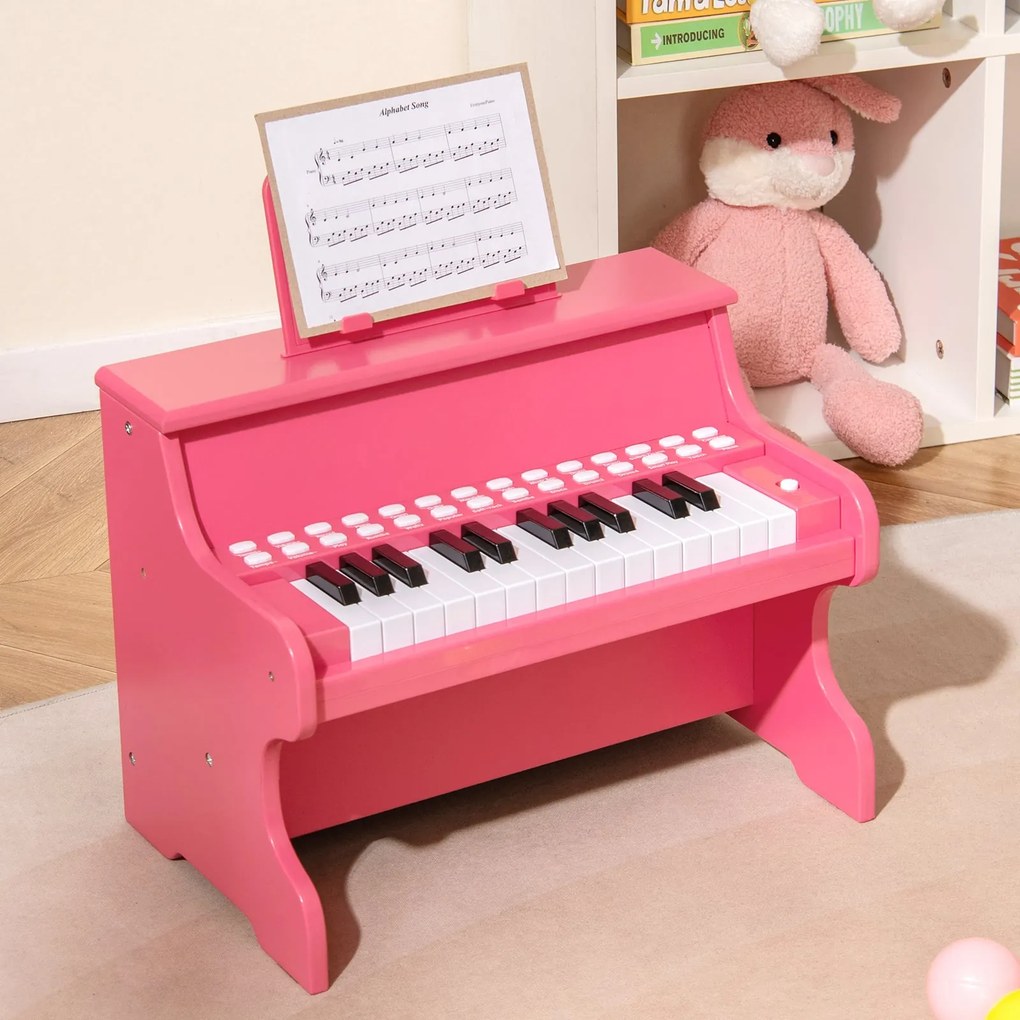 Costway 25 Keys Mini Digital Piano Dětské elektrické piano s nastavitelnou