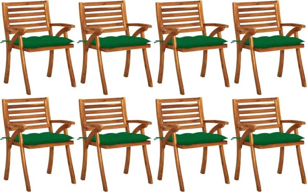 vidaXL Zahradní židle s poduškami 8 ks masivní akáciové dřevo [3075224] Barva: Béžová