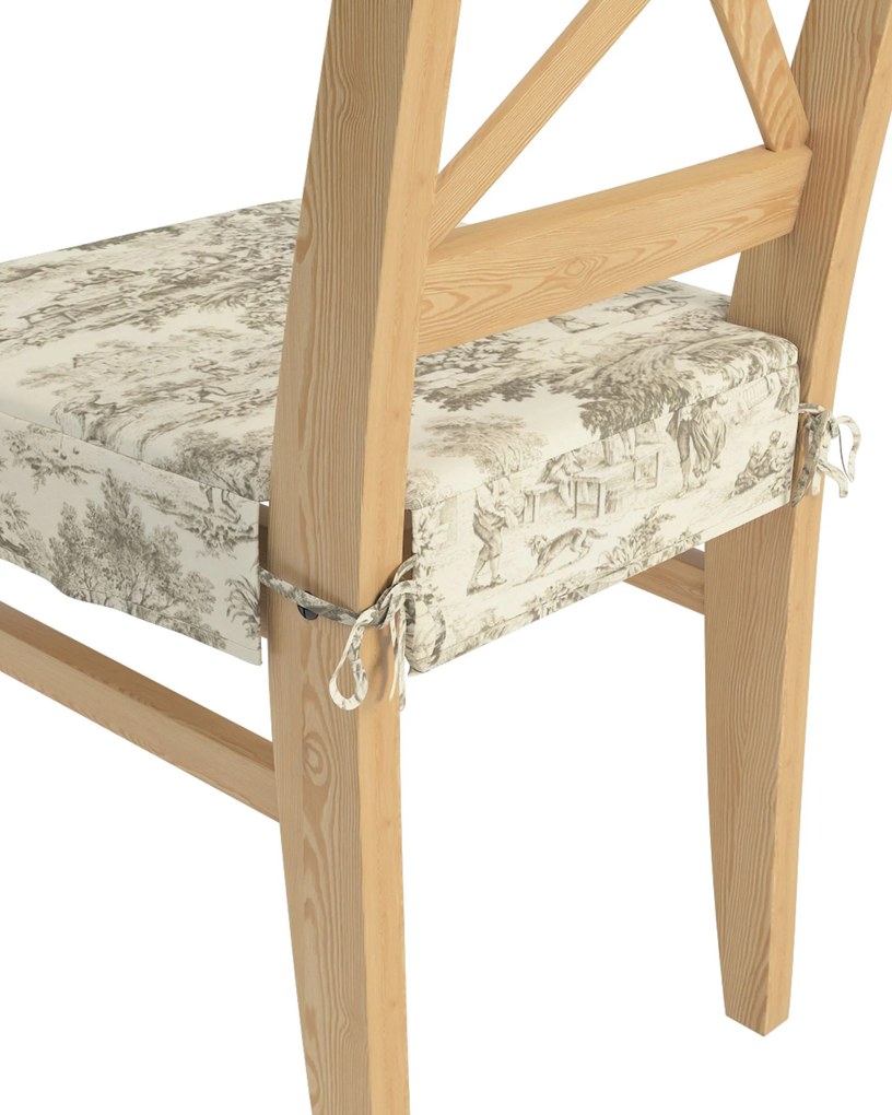 Sedák na židli IKEA Ingolf barva hnědá látka vzorované