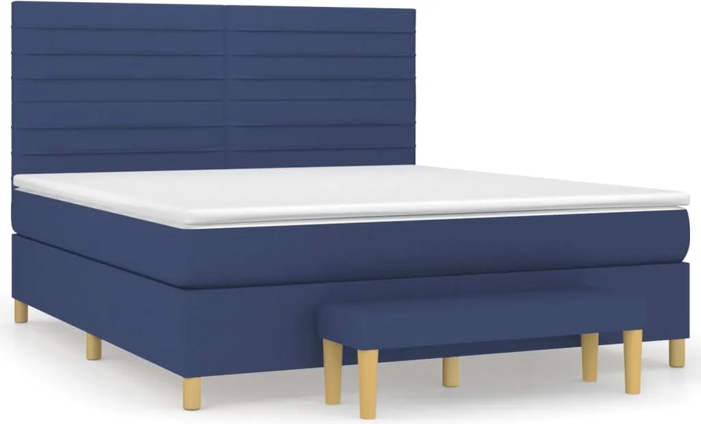 Box spring postel s matrací modrá 180x200 cm textil 3137259