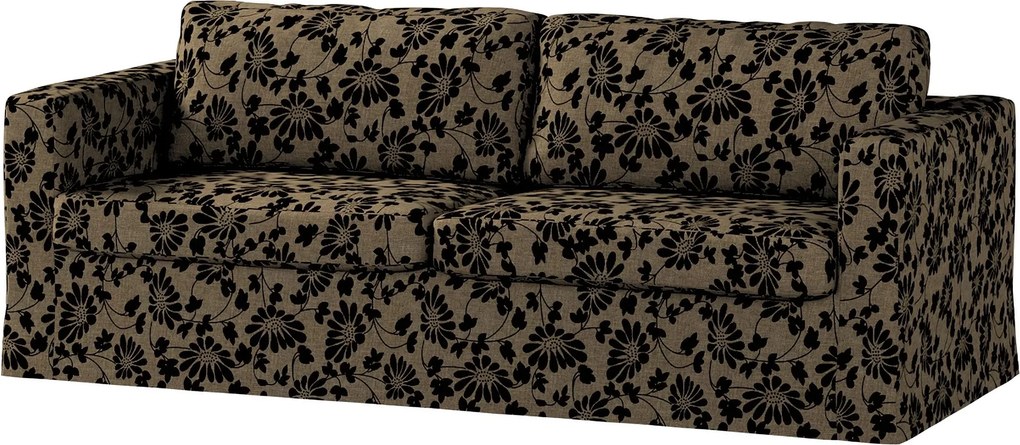 Potah na pohovku IKEA Karlstad 3-místná, nerozkládací, dlouhý barva béžová látka pletený vzor, vzorované