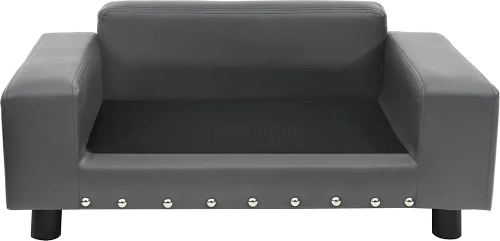 Pohovka pro psy šedá 81 x 43 x 31 cm plyš a umělá kůže 170953