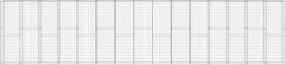 Gabionová zeď s víky z pozinkované oceli 900 x 50 x 200 cm 144916