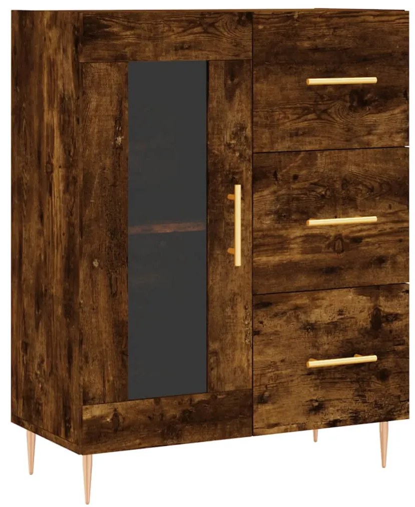 Skříň highboard kouřový dub 69,5 x 34 x 180 cm kompozitní dřevo - Default Title