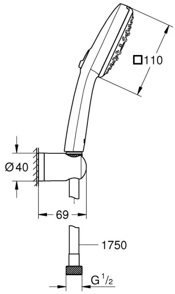 GROHE 26176001 - Sprchový set VITALIO COMFORT 110 110 mm lesklý chrom