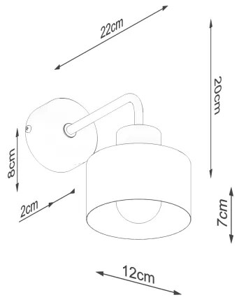 Sollux SL.1129 - Nástěnná lampa SAVAR 1xE27/60W/230V černá