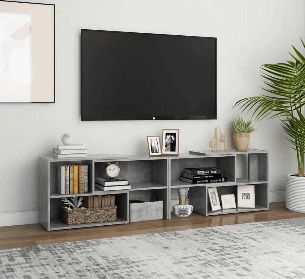 vidaXL TV skříňka betonově 149 x 30 x 52 cm dřevotříska [808360] Barva: černá s vysokým leskem