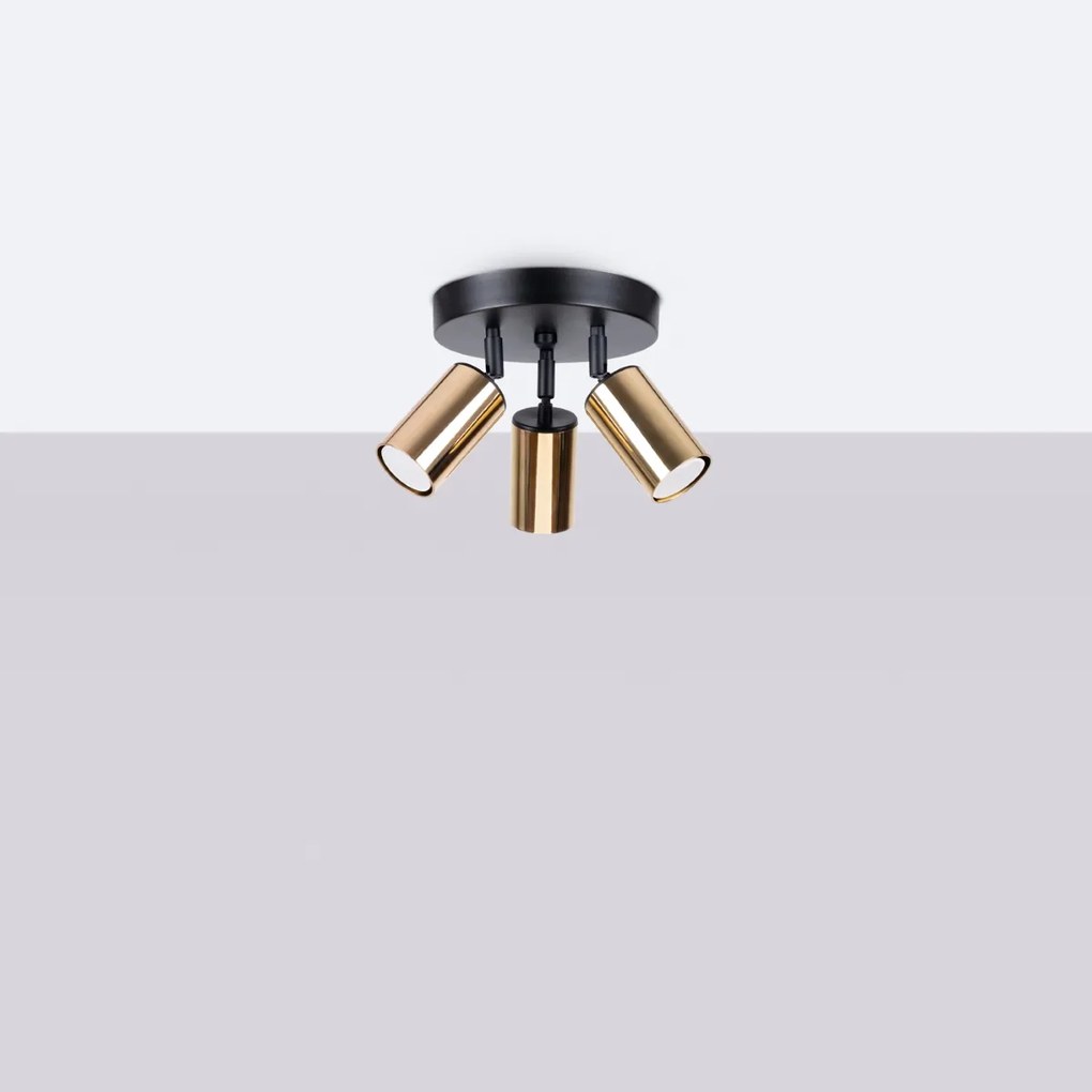 Sollux Lighting Stropní svítidlo WINX 3P Černá/zlaté