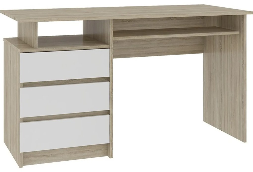 Počítačový stůl CLP 135cm Sonoma/bílá