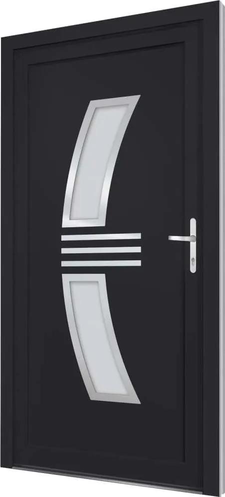 vidaXL Vchodové dveře 98 x 208 cm PVC [3187928] Barva: antracitová