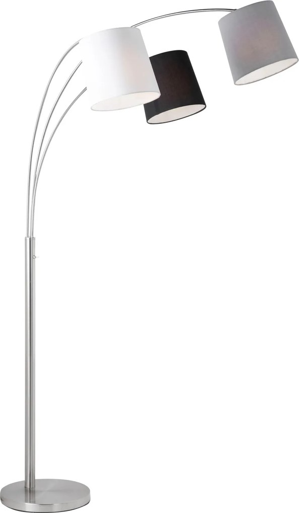 SellTec Stojací lampa Melvin, 3xE27, ocelová, 100 x 70 x 190 cm