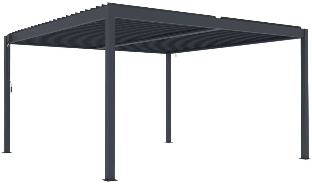 Hliníková bioklimatická pergola s lamelami BestBerg BBP-16G / 4 x 4 m / šedá