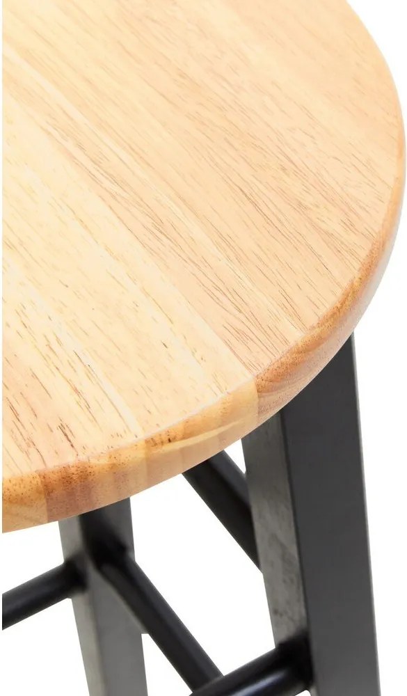 Černá/v přírodní barvě barová stolička z kaučukového dřeva (výška sedáku 74 cm) Chester – Premier Housewares