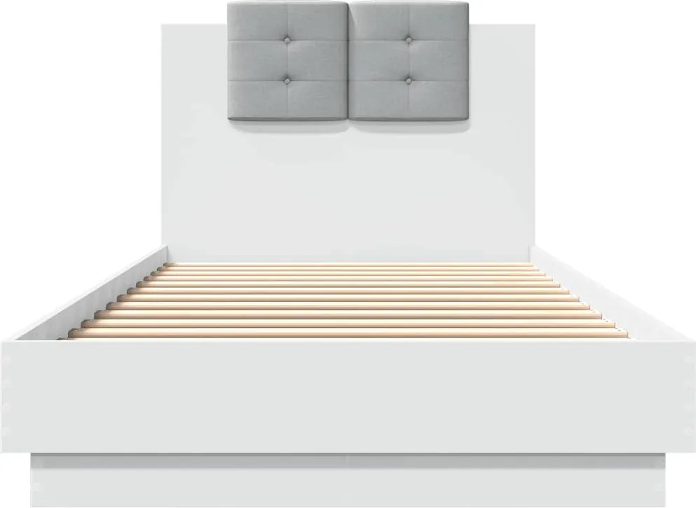 Rám postele s čelem bílý 90 x 200 cm kompozitní dřevo 3209940