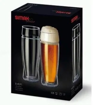 SIMAX PIVNÍ SKLENICE S DVOJITOU STĚNOU 500ML SADA 2KS