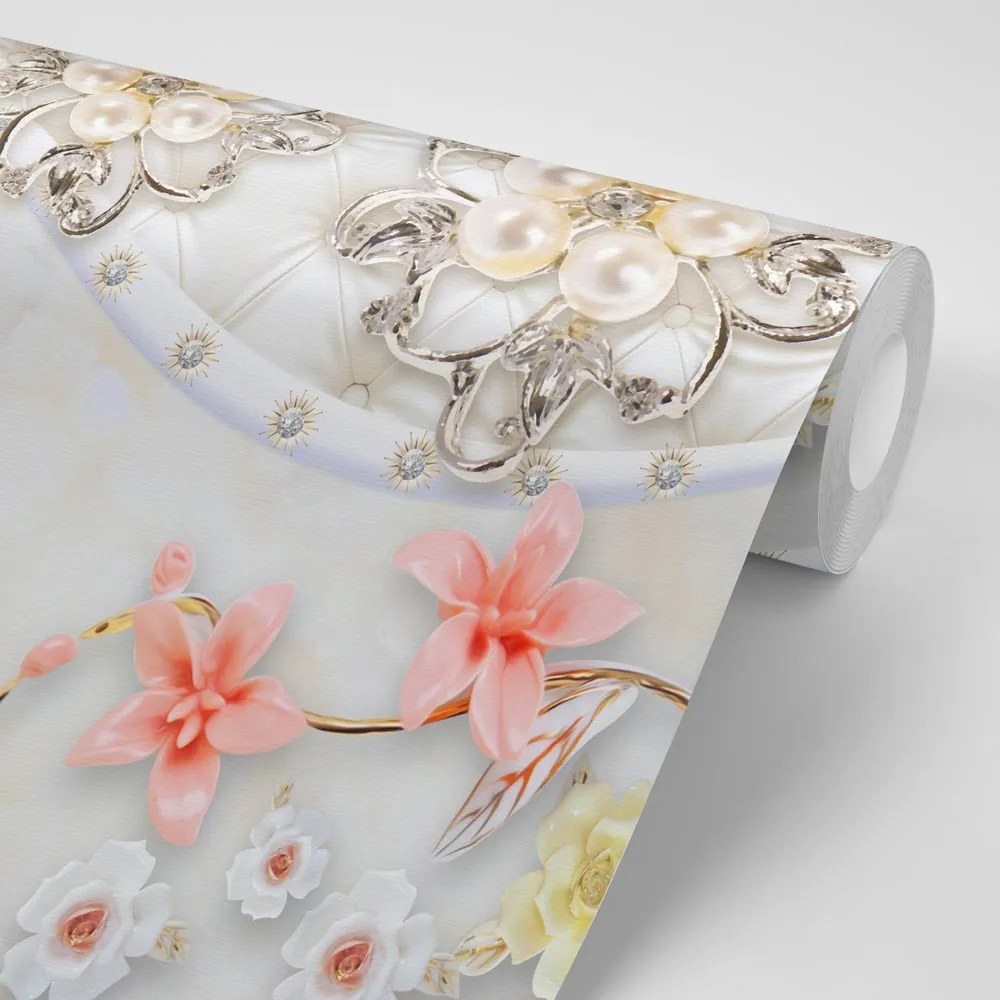 Samolepící tapeta luxusní květinové šperky