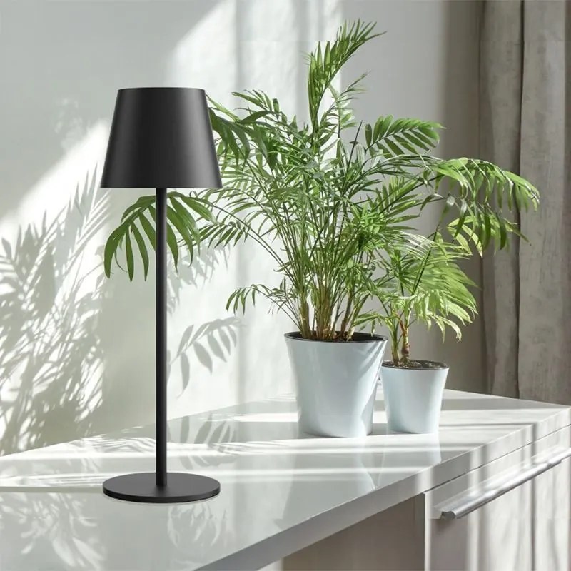 Toolight Toolight, dotyková LED noční stolní lampa 5W, 3 barvy světla, USB napájení, APP1365-T BLACK, černá matná, OSW-08628