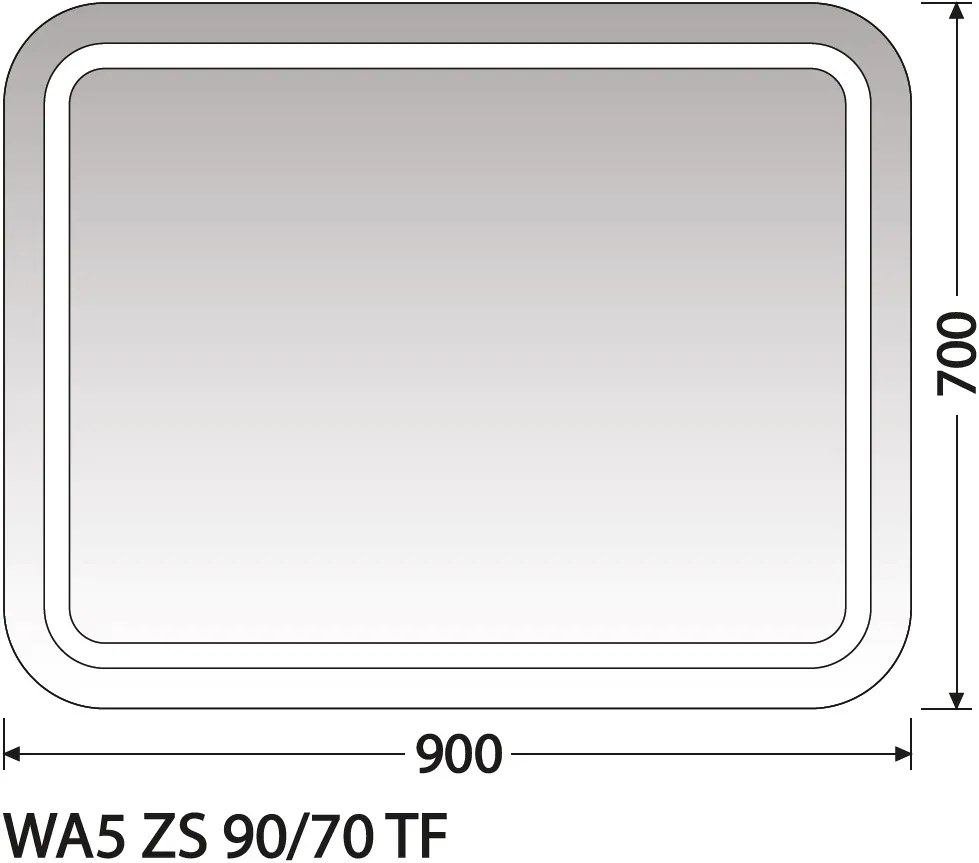 INTEDOOR zrcadlo s LED osvětlením WA5 ZS 90/70 TF