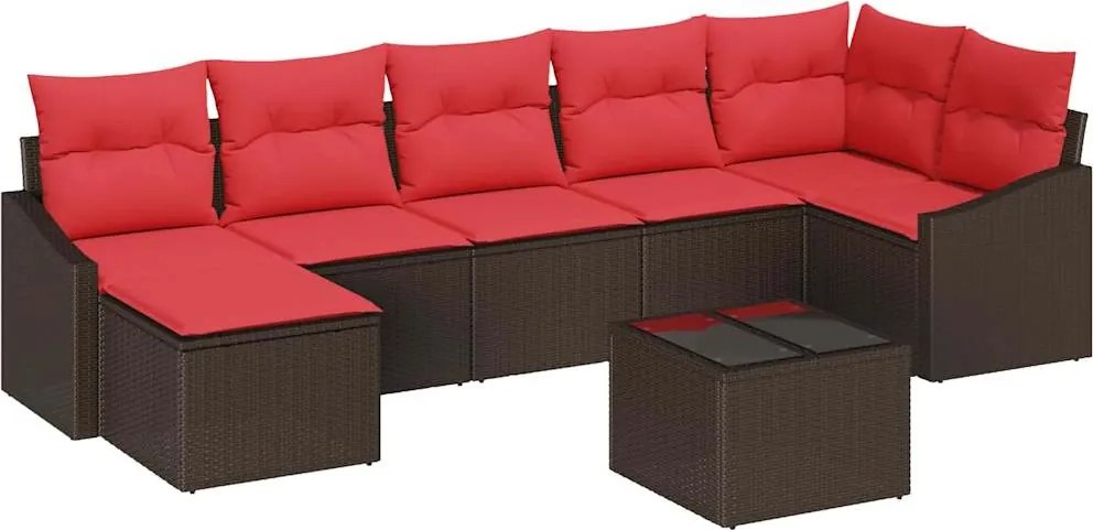 Set pohovek 8 ks Hnědá polyratan 3346824