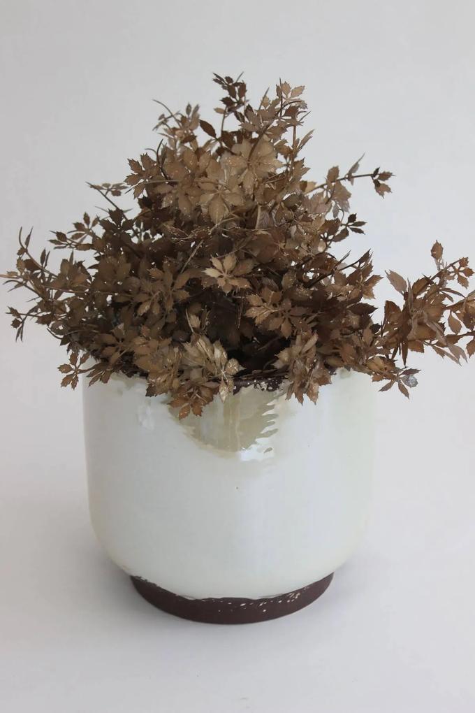 Krémový perleťový keramický květináč 24cm