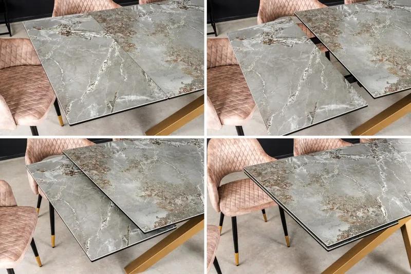 Jídelní stůl Marvelous keramický šedý 180-220-260cm mramor/ 43841