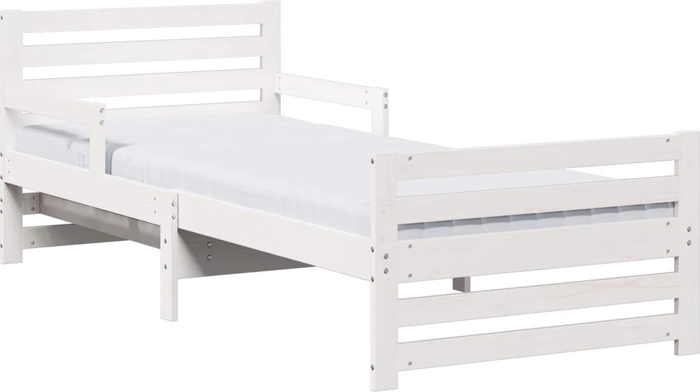 Rám postele s rozšiřitelnou matrací s čelo Bílá 80 x 200 cm 3385947