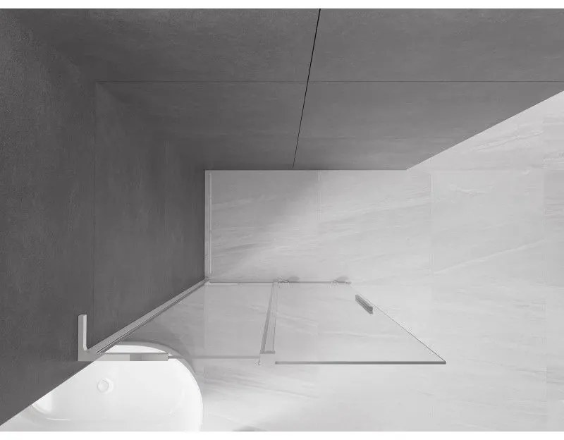 Mexen Velar L, posuvná sprchová zástěna Walk-in 120 x 200 cm, 8mm čiré sklo, chromová, 871-120-003-03-01