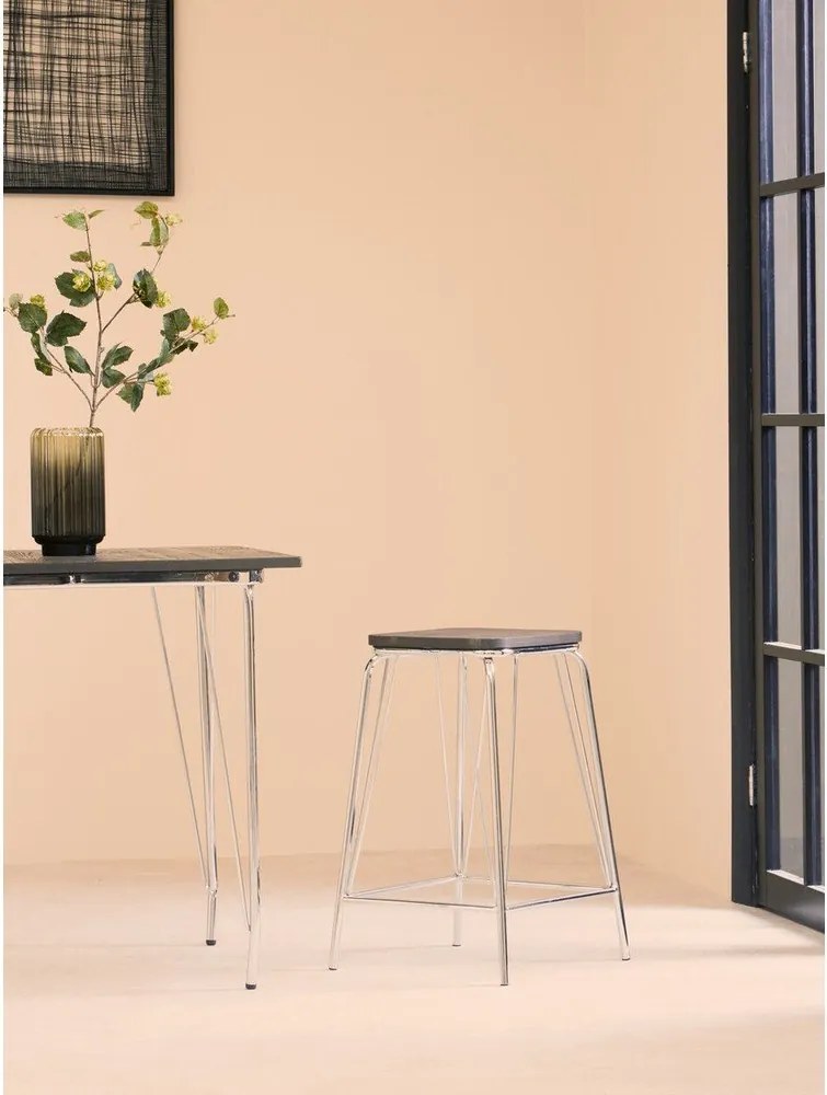 Stolička z jilmového dřeva ve stříbrné barvě/v přírodní barvě District – Premier Housewares