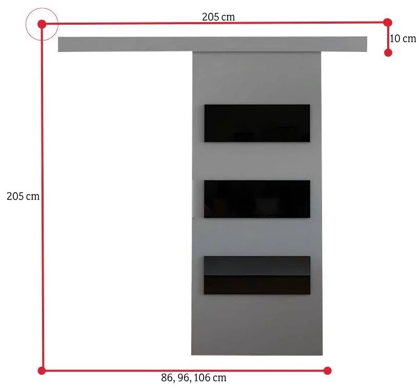 Posuvné dveře STANDARD IV, 96x205, bílá