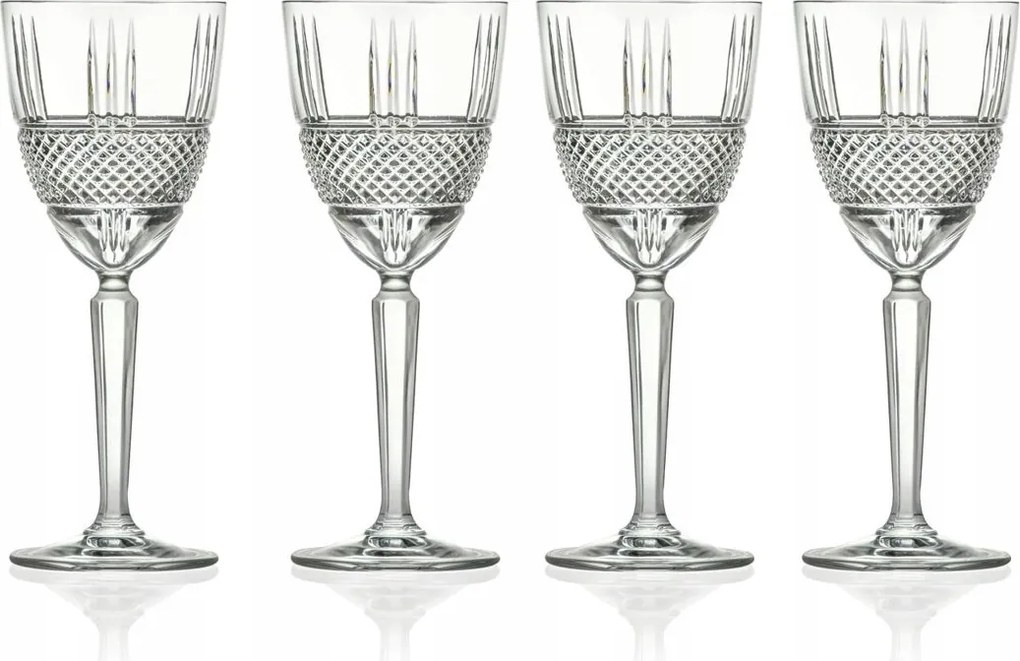 Skleničky na bílé víno Lyngby Glass Brillante Crystal 230 ml 4 Ks
