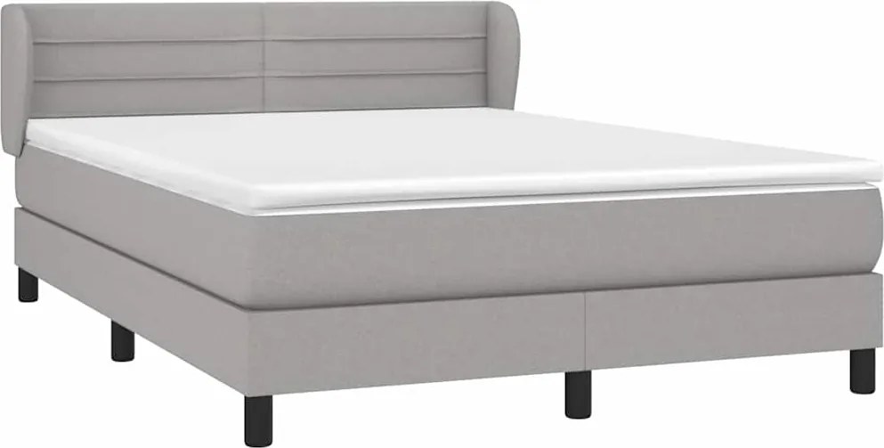 Box spring postel s matrací světle šedá 140 x 200 cm textil 3126325