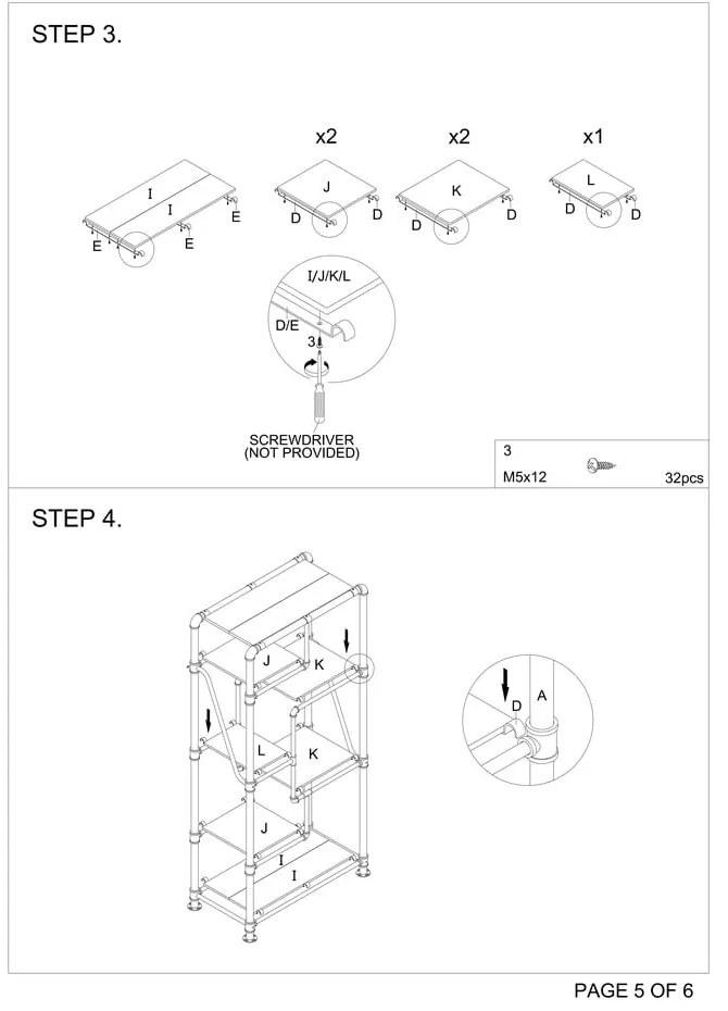 Černá kovová knihovna Mauro Ferretti Manhattan, výška 190 cm