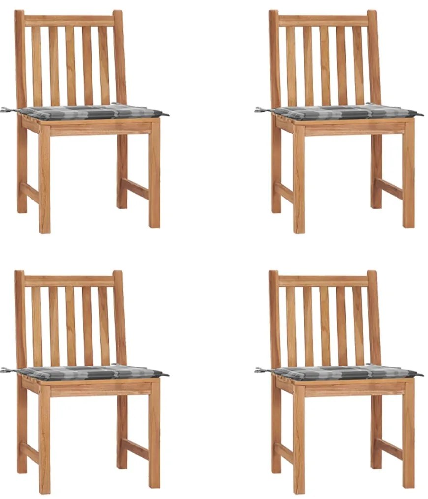 Zahradní židle 4 ks s poduškami masivní teak 3073102