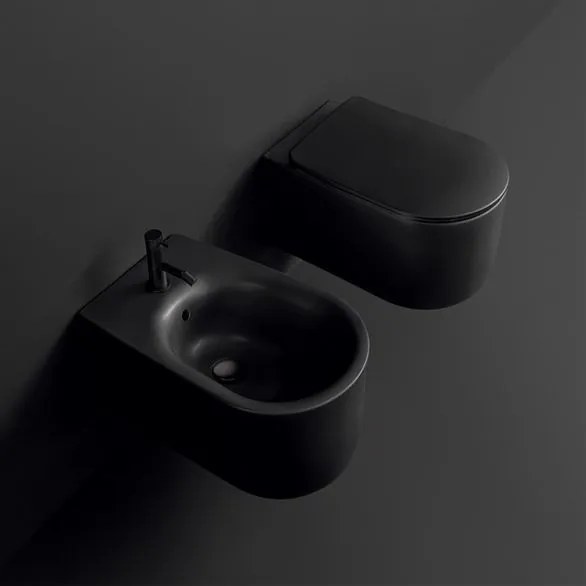 Kerasan Nolita Bidet závěsný 35x33x55 cm, černá matná 532531