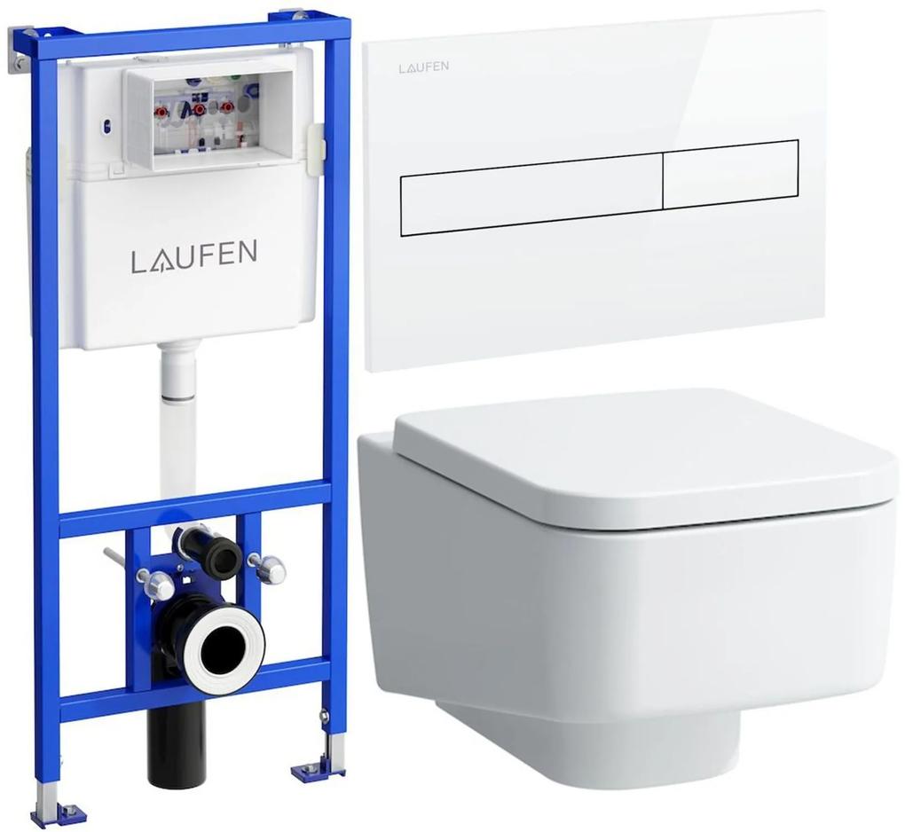 Set záchodová mísa Laufen Pro S H8209620000001, záchodové prkénko Laufen Pro S H8919610000001, H8956610000001