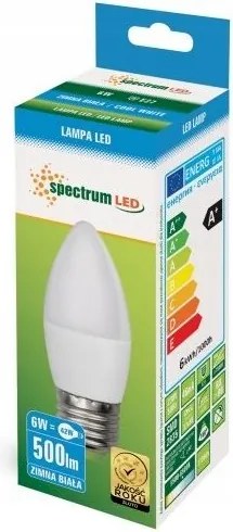 Toolight - LED studená žárovka E-27 230V 6W 500lm Svíčka 13062, OSW-01020