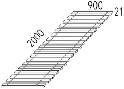 Masivní laťkový rošt 90x200cm - buk