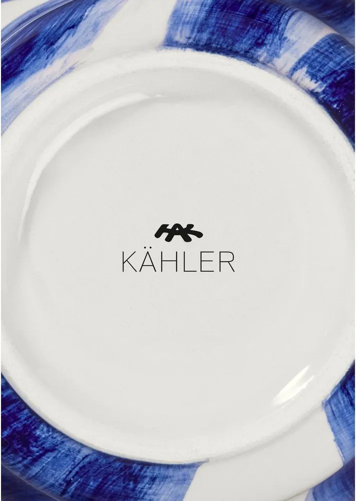 Modrá ručně malovaná váza z kameniny Tulle – Kähler Design