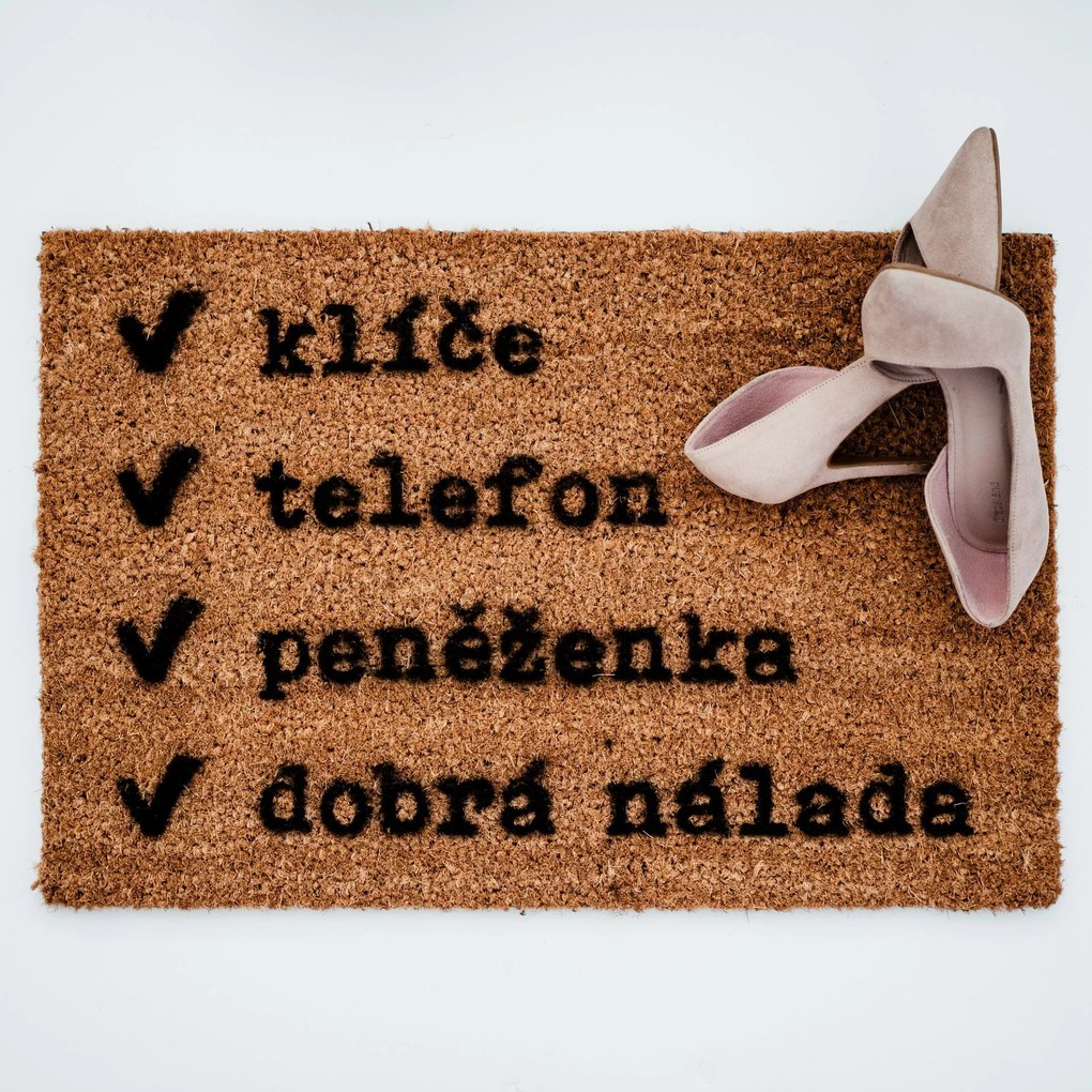 Artsy Doormats Rohožka Checklist, přírodní barva