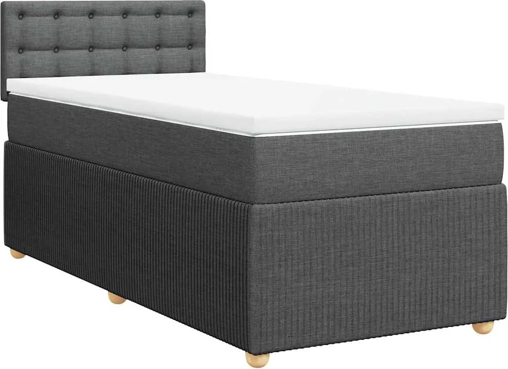 Box spring postel s matrací tmavě šedá 80 x 200 cm textil 3287298